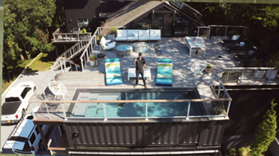 Shipping Container Pool and Hot Tub on a ROOF!!!